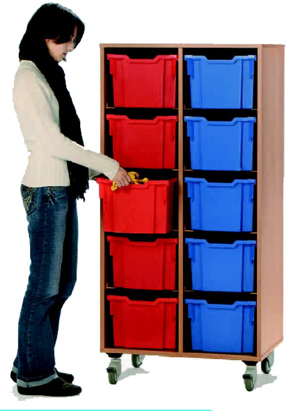 Eigentumschrank mit 10 Schübe extra Deep in Rot, Blau | P592-GT2-150050