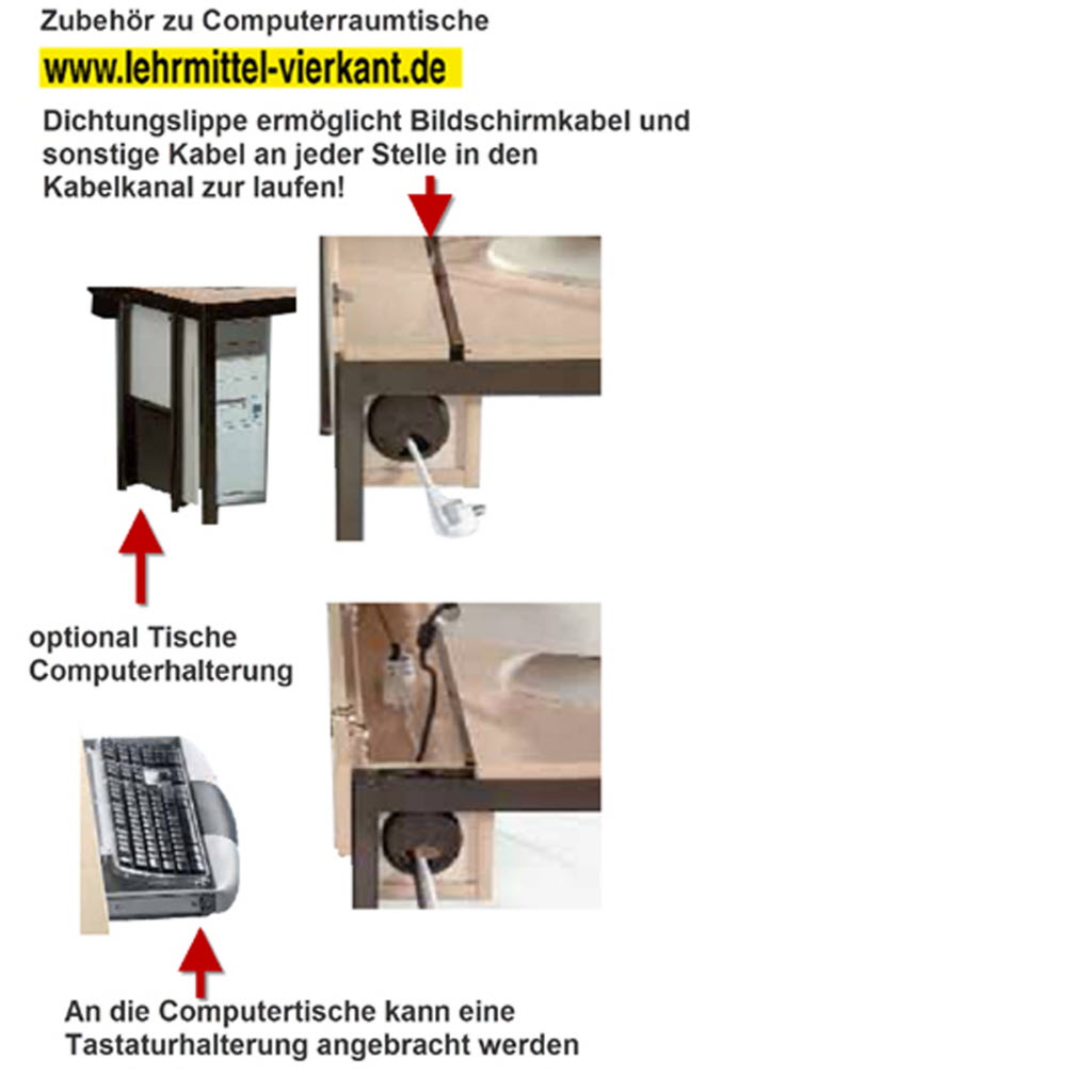 Computertische mit Kabelkanal, Computertische, EDV-Tische, PC-Tische ...