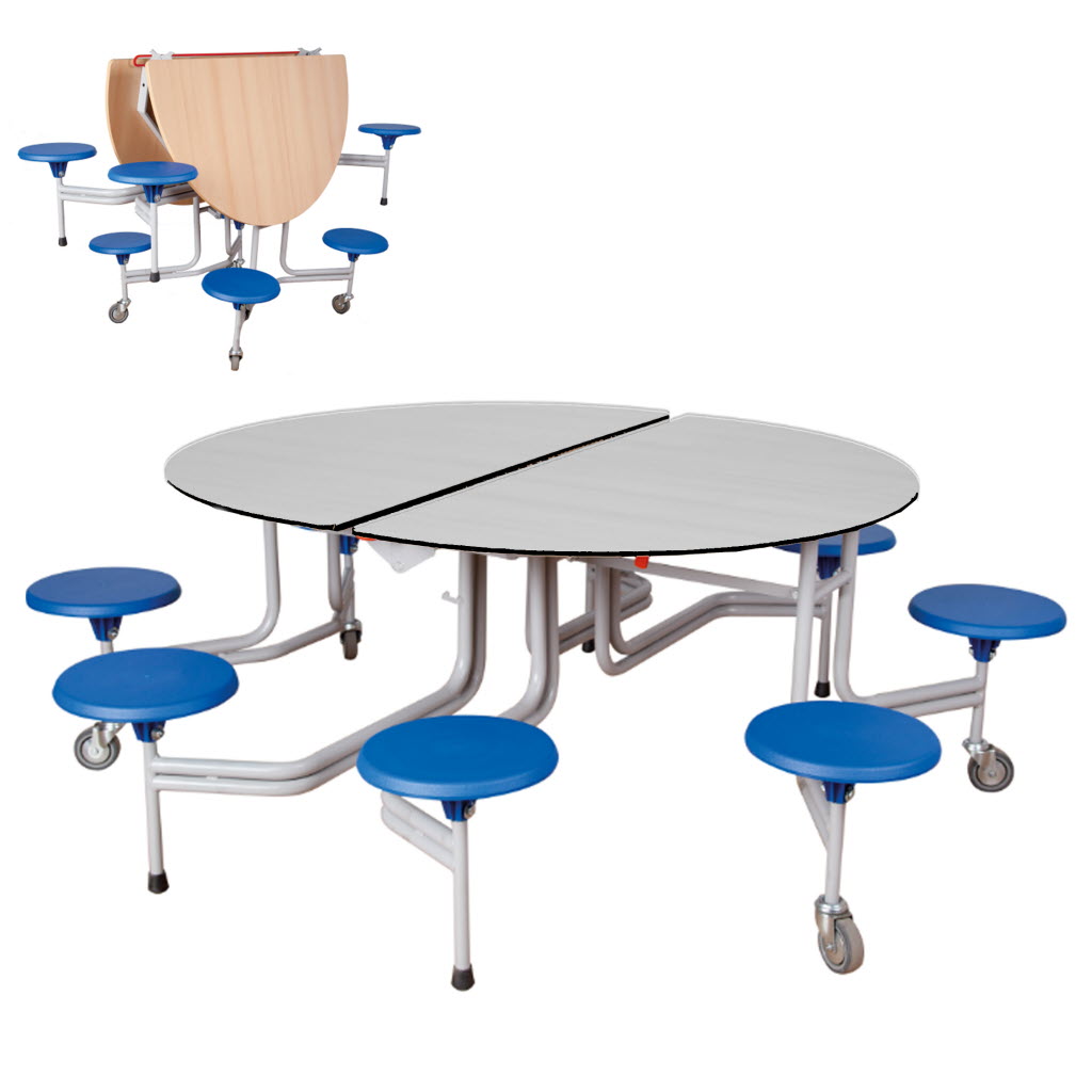 Spaceflex Klapptisch rund, Spaceflex Klapptisch mit Hocker, Klapptisch mit Stühlen, Klapptisch ...