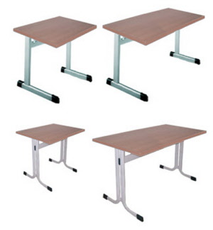 Schultisch, Schultische, Schülertische aus Ovalrohr, Einzeltische 75x65 ...