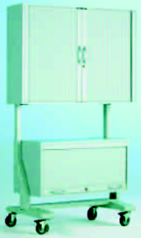 TV-Wagen-Screen-Cart SCL-U-G BxHT 154x190x65 cm mit Unterschrank und ...