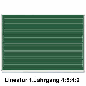 Tafellineatur, Lineatur 1.Jahrgang, Lineatur für Schultafeln, Lineatur ...