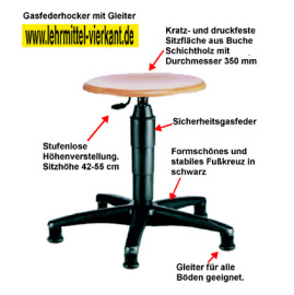 Werkraumhocker, Hocker, Stahlrohrhocker, Vierbeinhocker, Rundrohrhocker ...